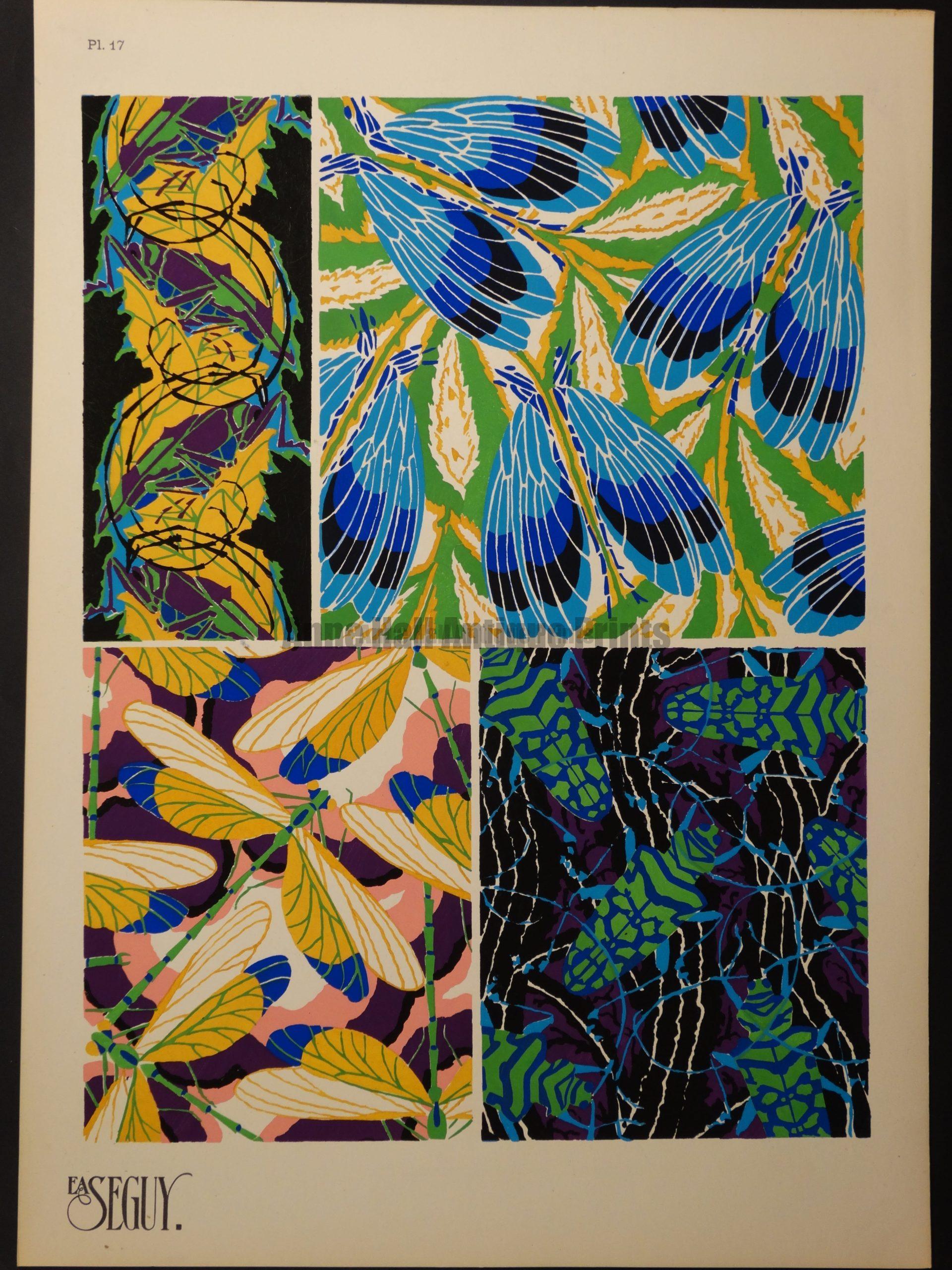 Seguy Insectes Papillons: Pochoir Butterflies, Bugs by E.A. Seguy, Paris.