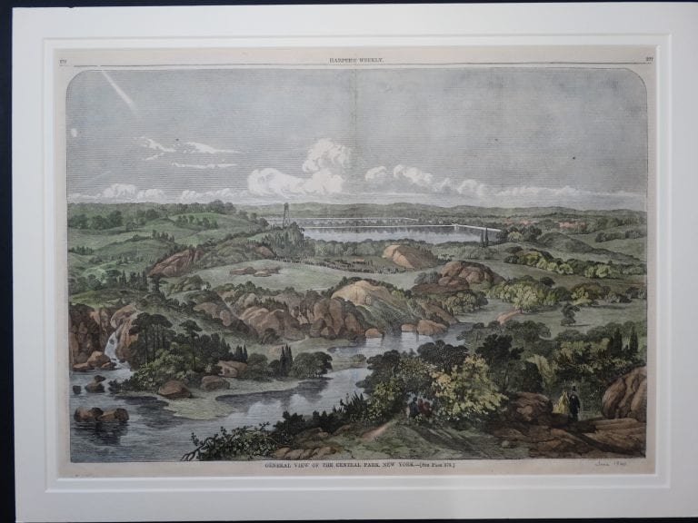 NY101 General View of Central Park 1860 | Antique Lithographs & Engravings
